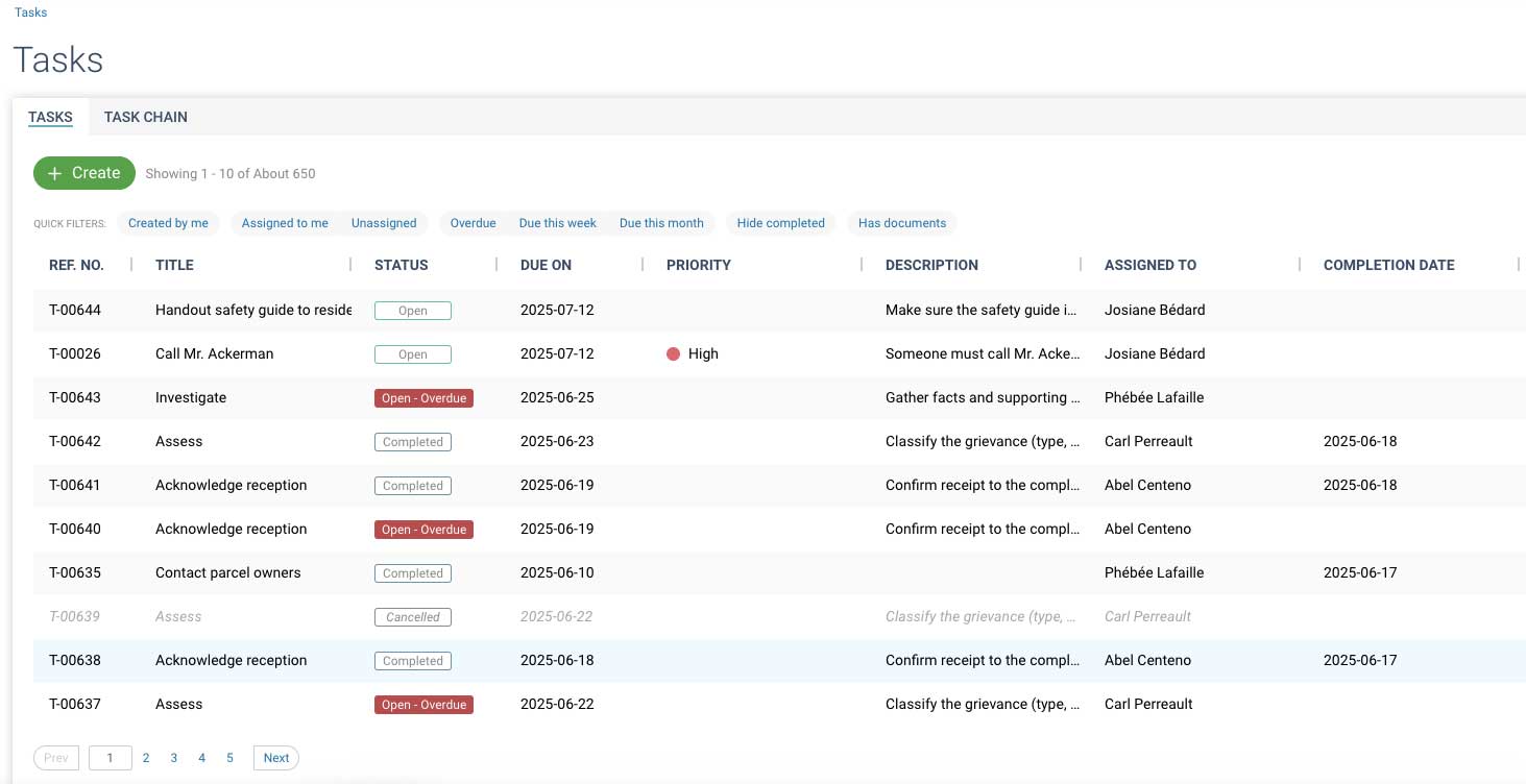 Gestión de tareas | Funcionalidad | Borealis